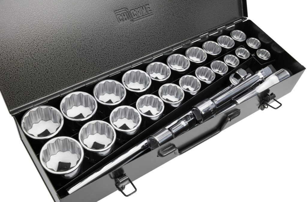 27PC 3/4IN DR 12PT METRIC/ AF SOCKET SET – Chicane
