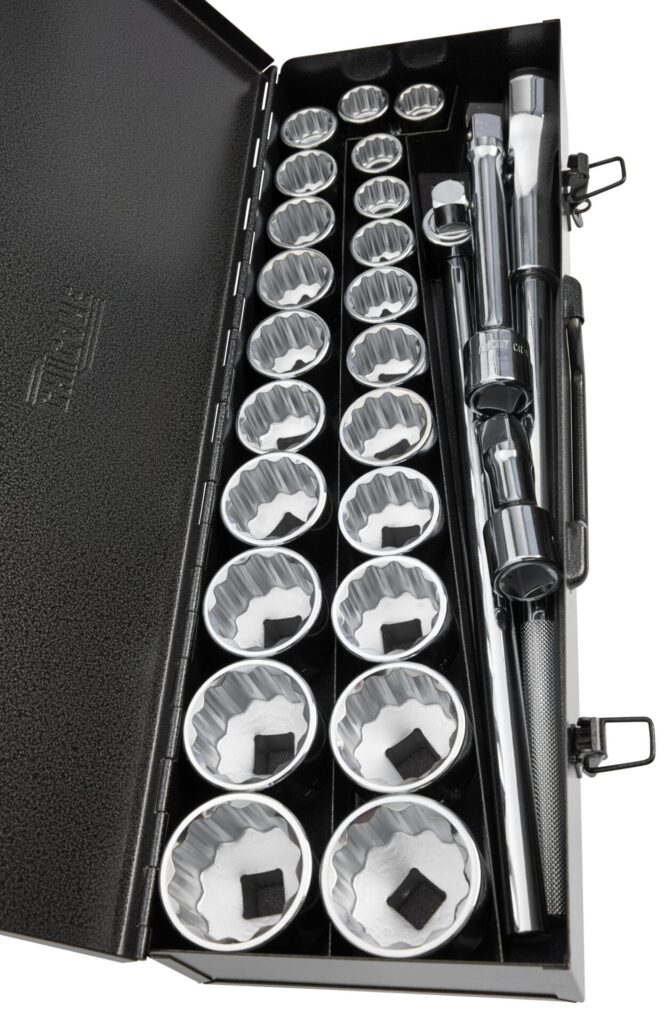 27PC 3/4IN DR 12PT METRIC/ AF SOCKET SET – Chicane