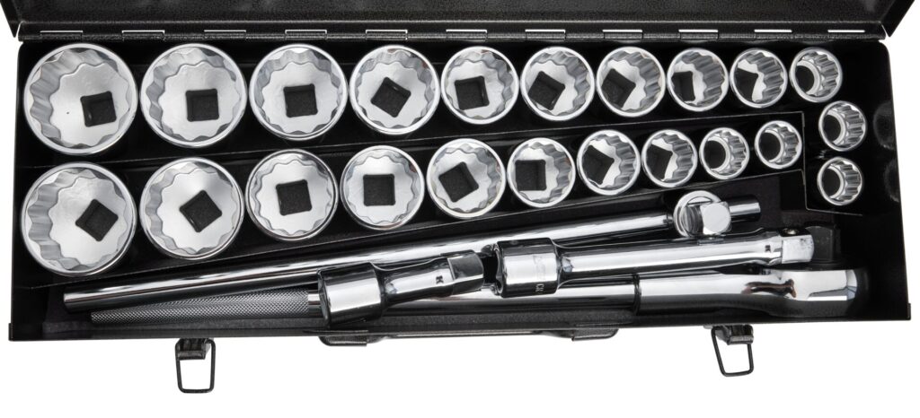 27PC 3/4IN DR 12PT METRIC/ AF SOCKET SET – Chicane
